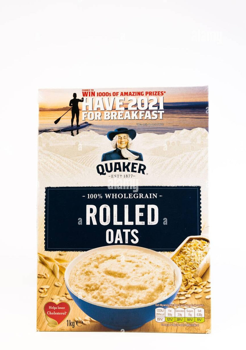 Quaker 100% Wholegrain Rolled Oats 1kg – Bakkali